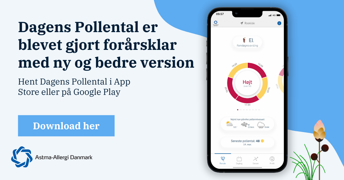 Dagens Pollental app - Astma-Allergi Danmark